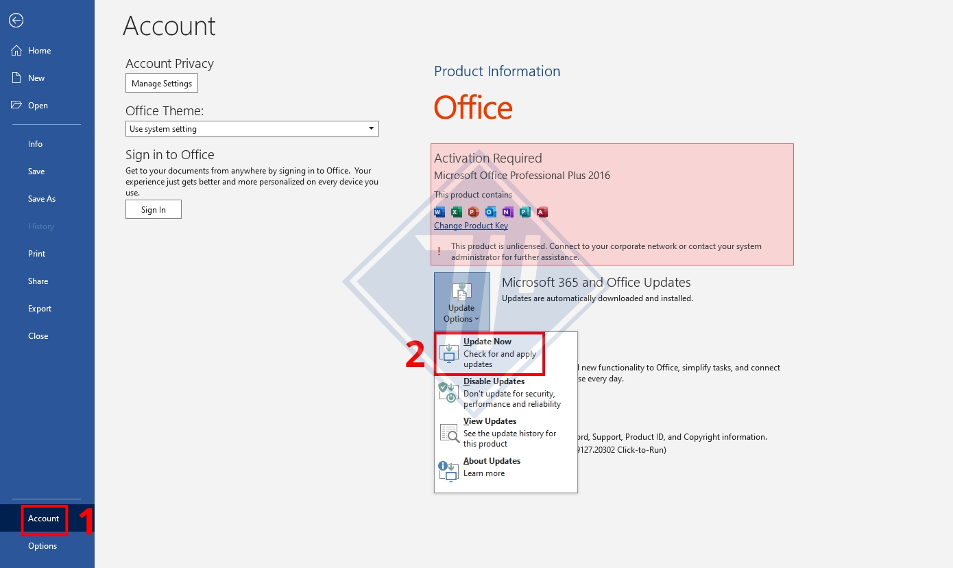 Cập nhật microsoft office lên phiên bản mới nhất nhanh gọn